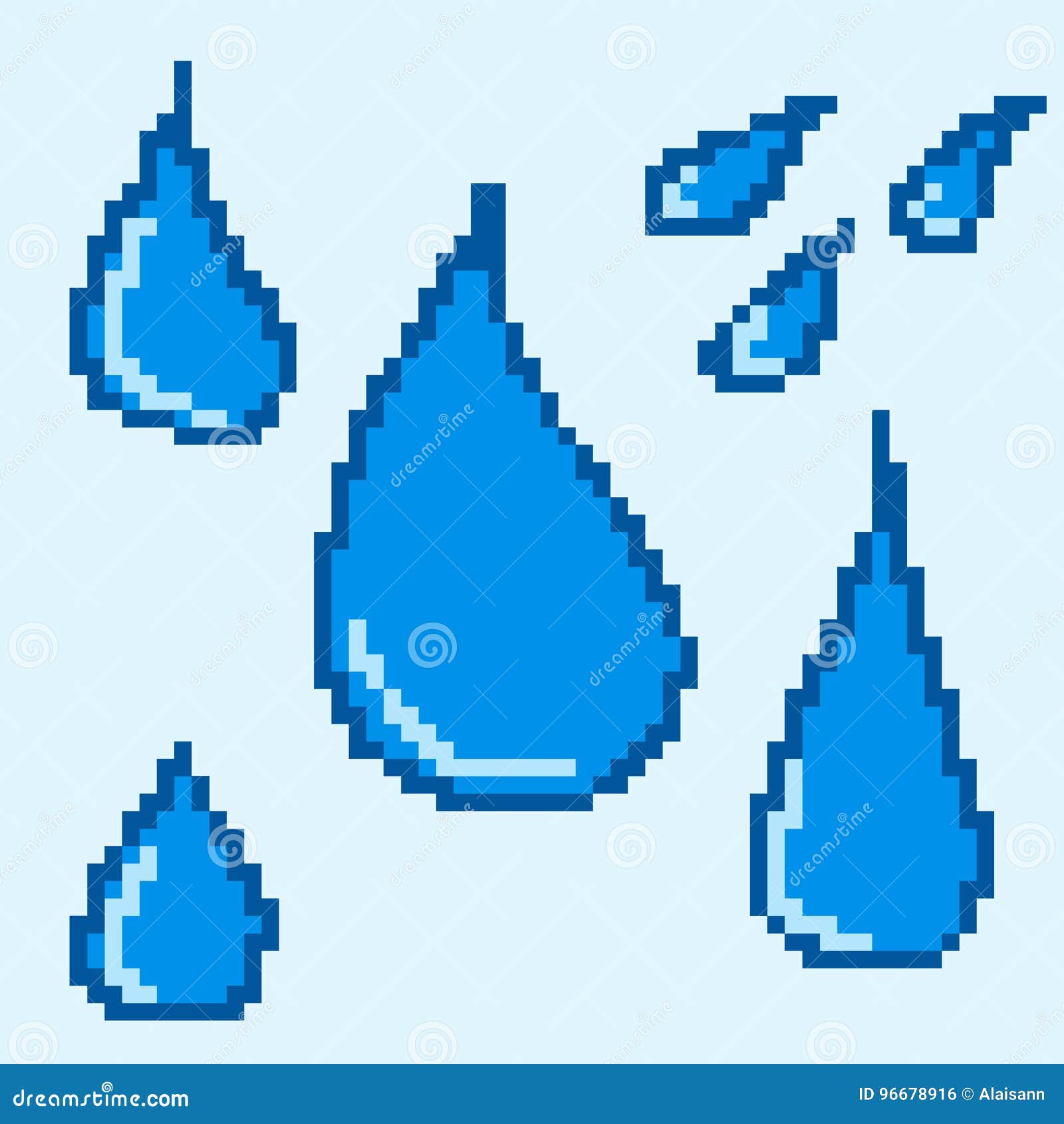 Water Drops of Blue Color for the Design Stock Vector - Illustration of ...