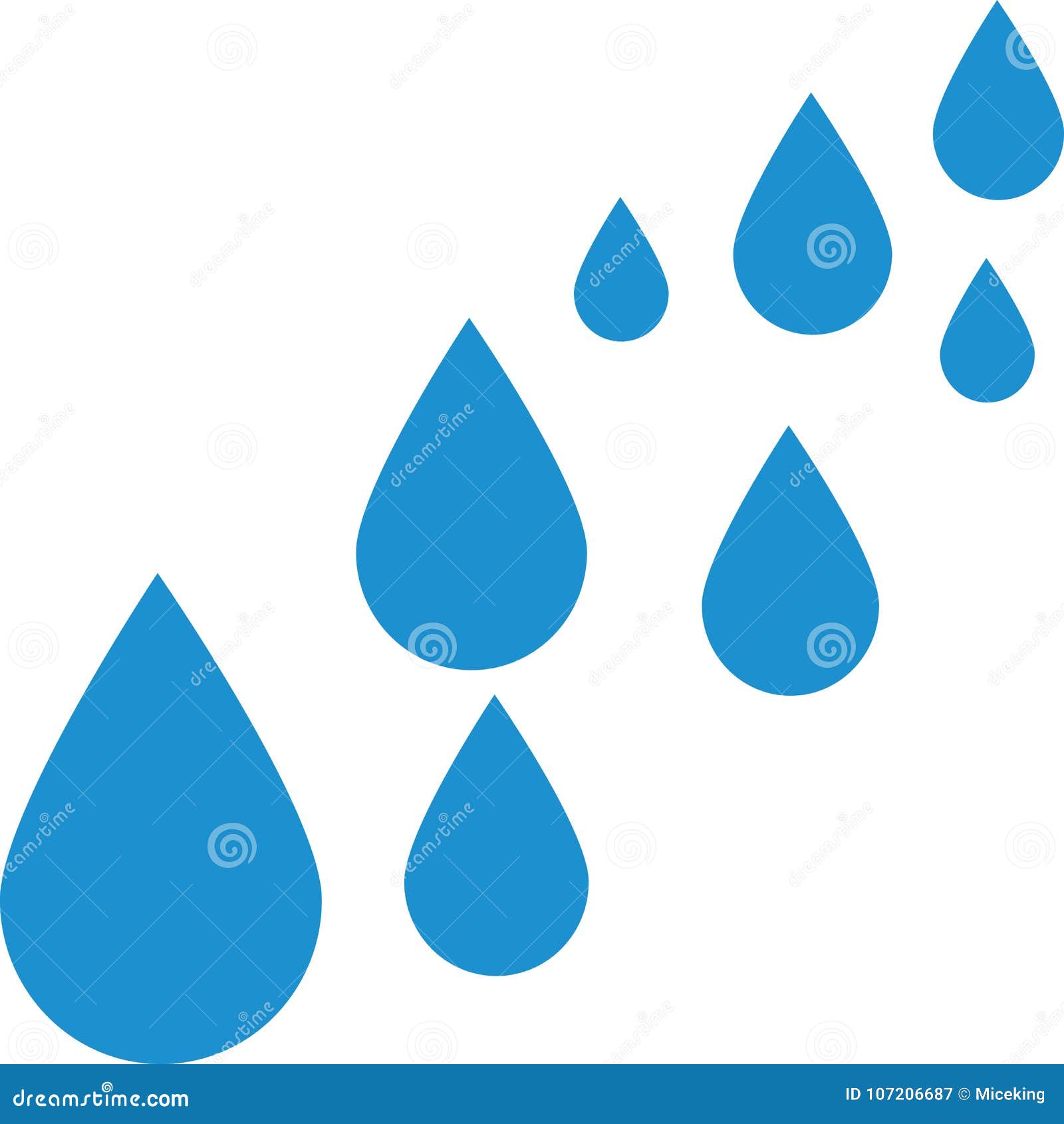 Water drops blue stock vector. Illustration of liquid - 107206687