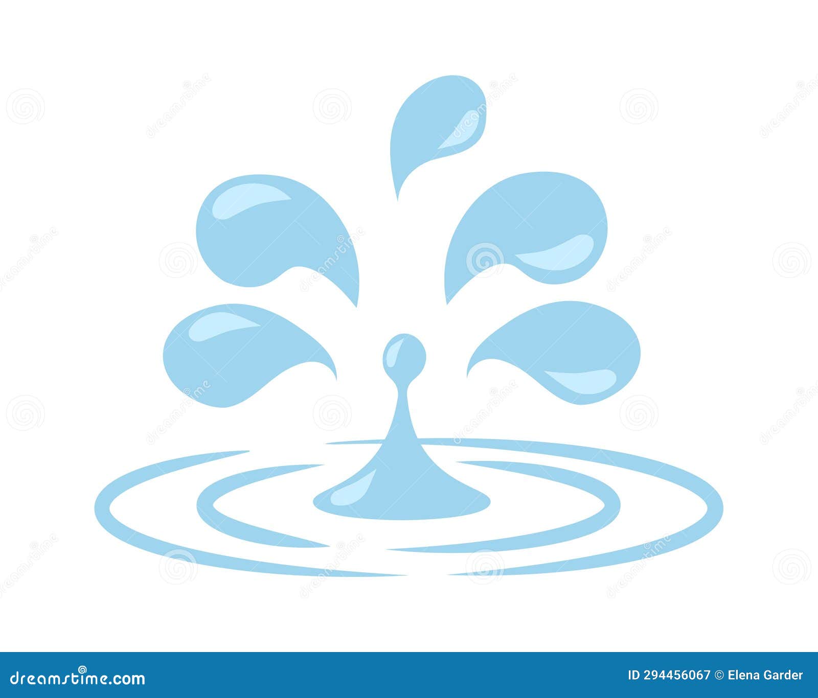 Water Drops. Cartoon Raindrops. Vector Blue Flat Falling Rain. Simple ...