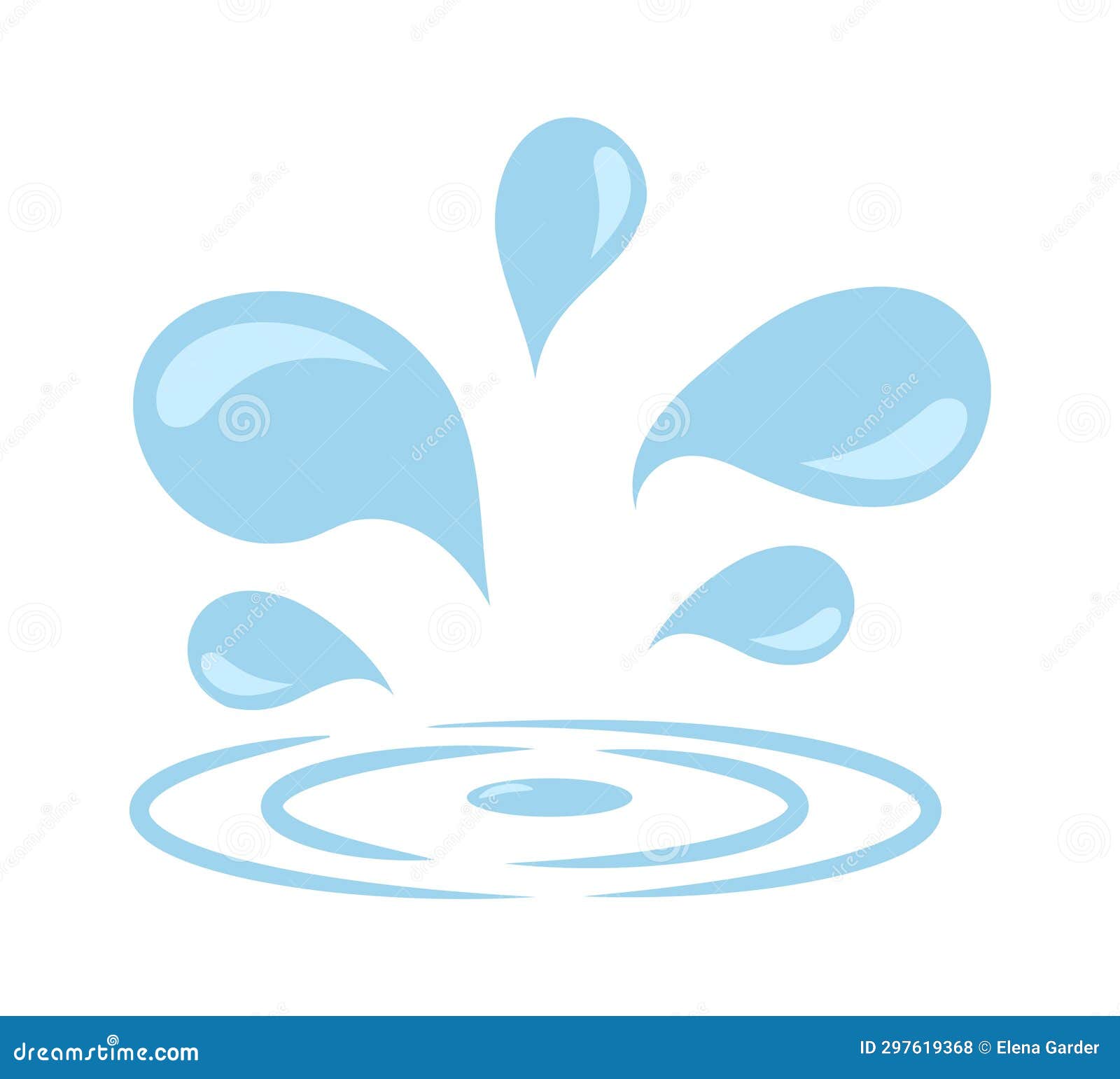 Water Drops. Cartoon Raindrops. Vector Blue Flat Falling Rain. Simple ...