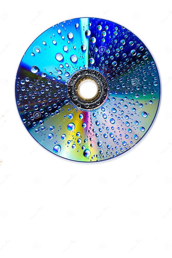 Close Up Water Drops on CD Dvd Stock Photo - Image of shine, water ...