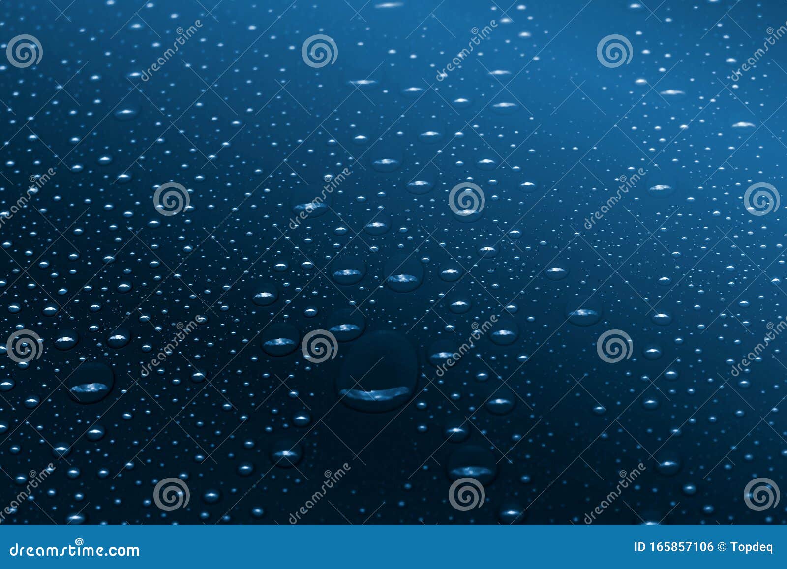 Water Drops on Classic Blue Gradient Background Stock Photo - Image of ...