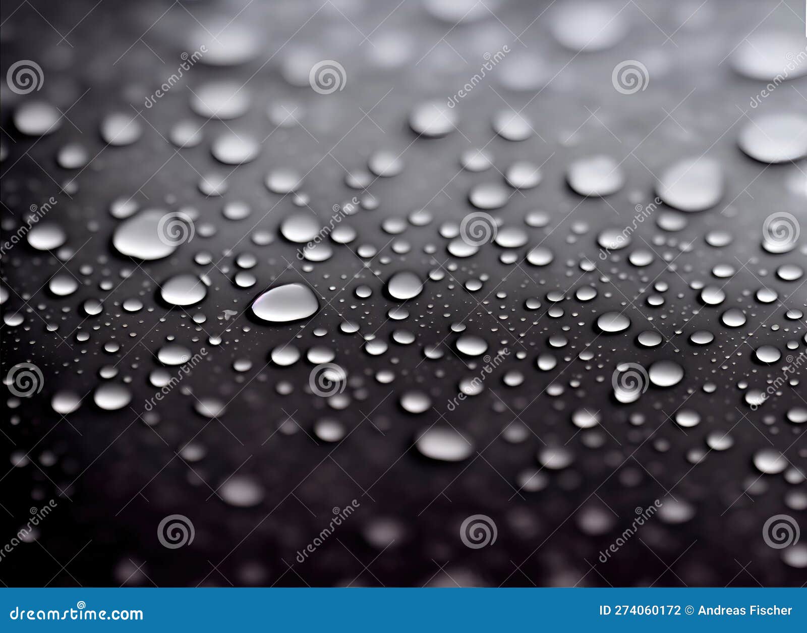 Water Drops on a Dark Background, Abstract Background. Stock Photo ...