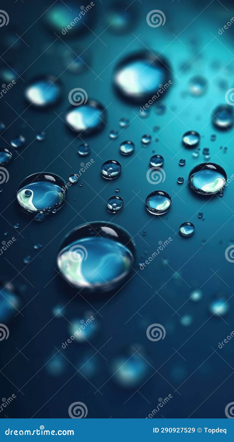 Water Drops on Dark Blue Color Vertical Background Stock Illustration ...