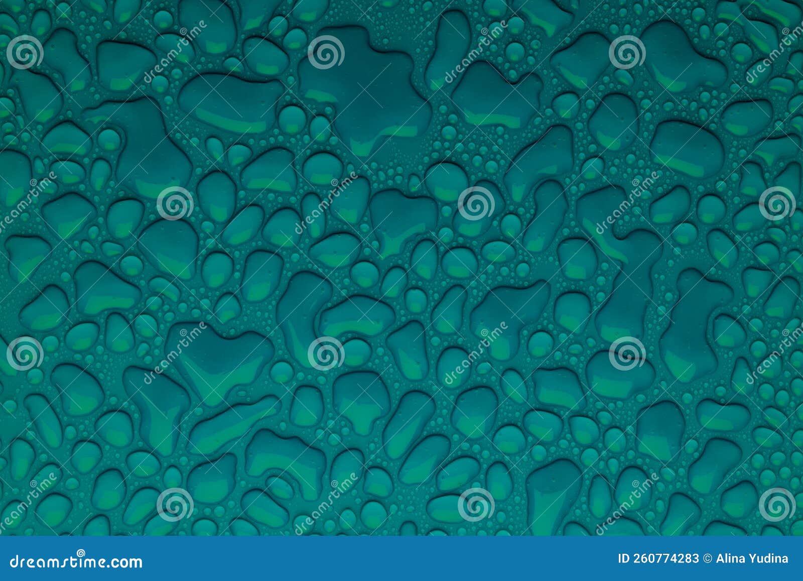 Water Drops on Deep Turquoise or Green Background As Saturated Stylish ...