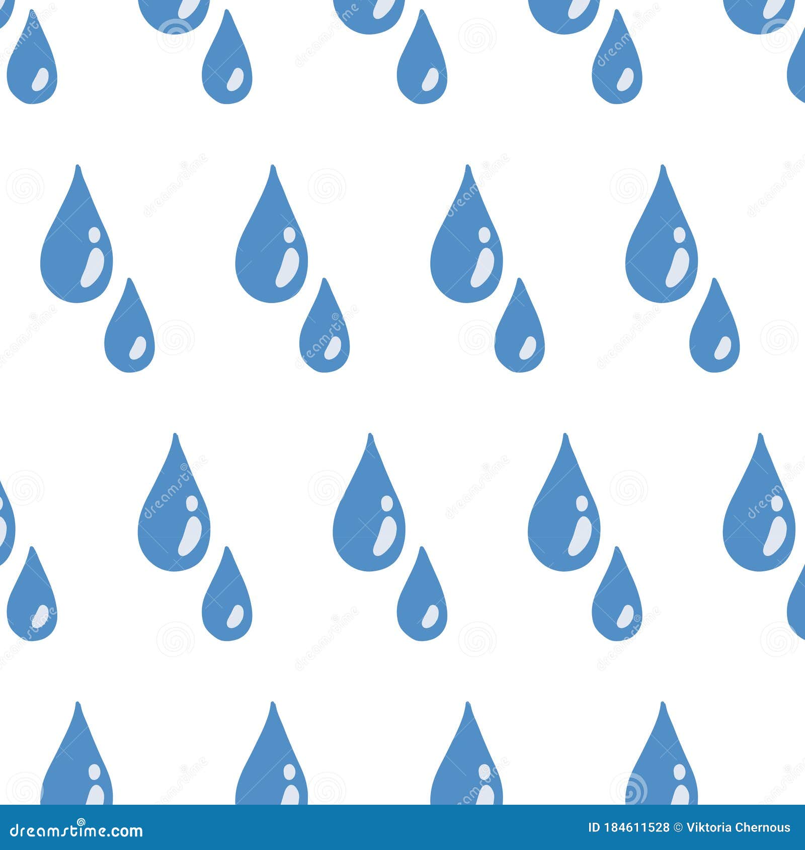 Water Drops Doodle Pattern, Vector Illustration Stock Illustration ...
