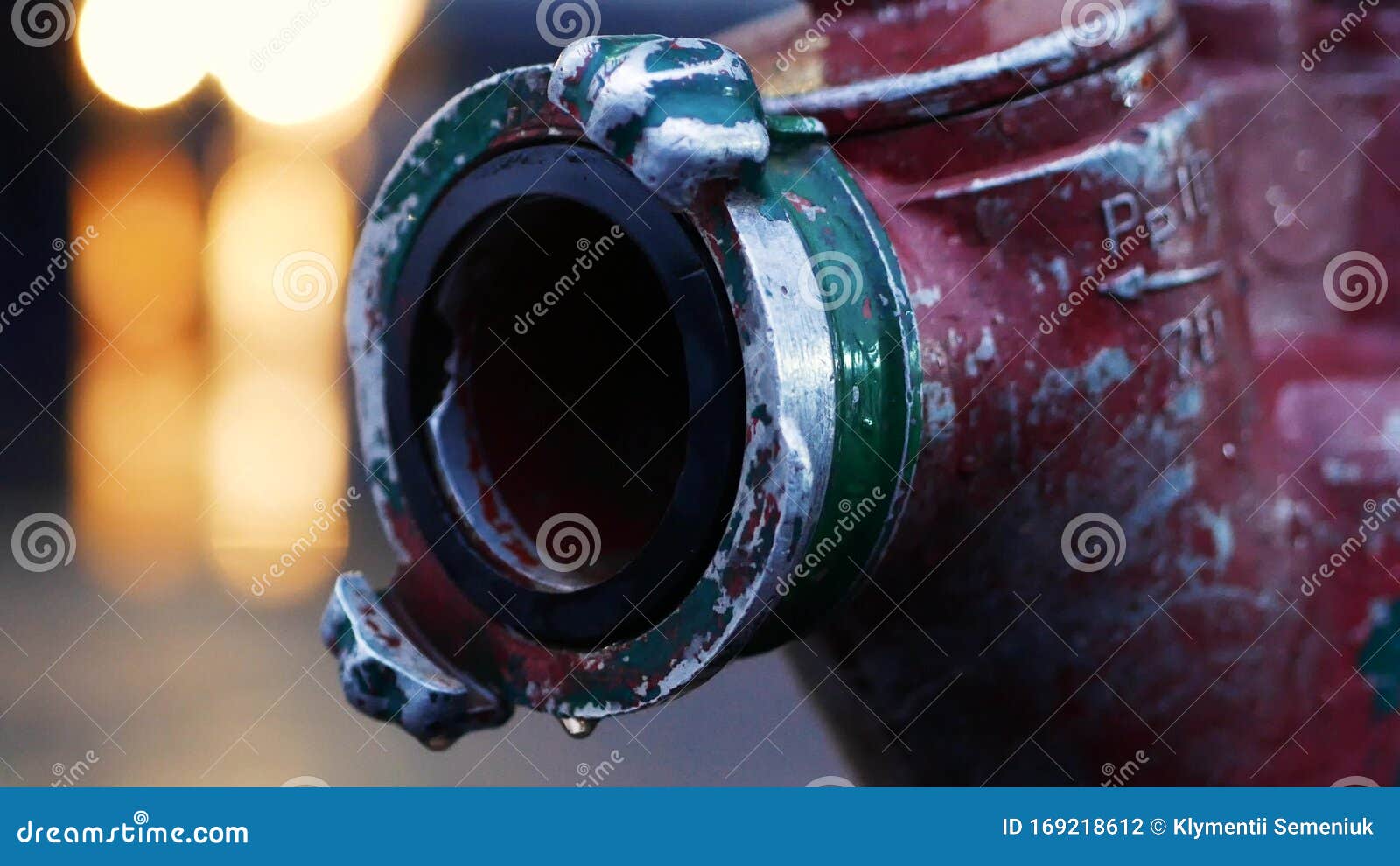 Water Drops Dripping from a Leaking Fire Hydrant during a Fire Fighting ...