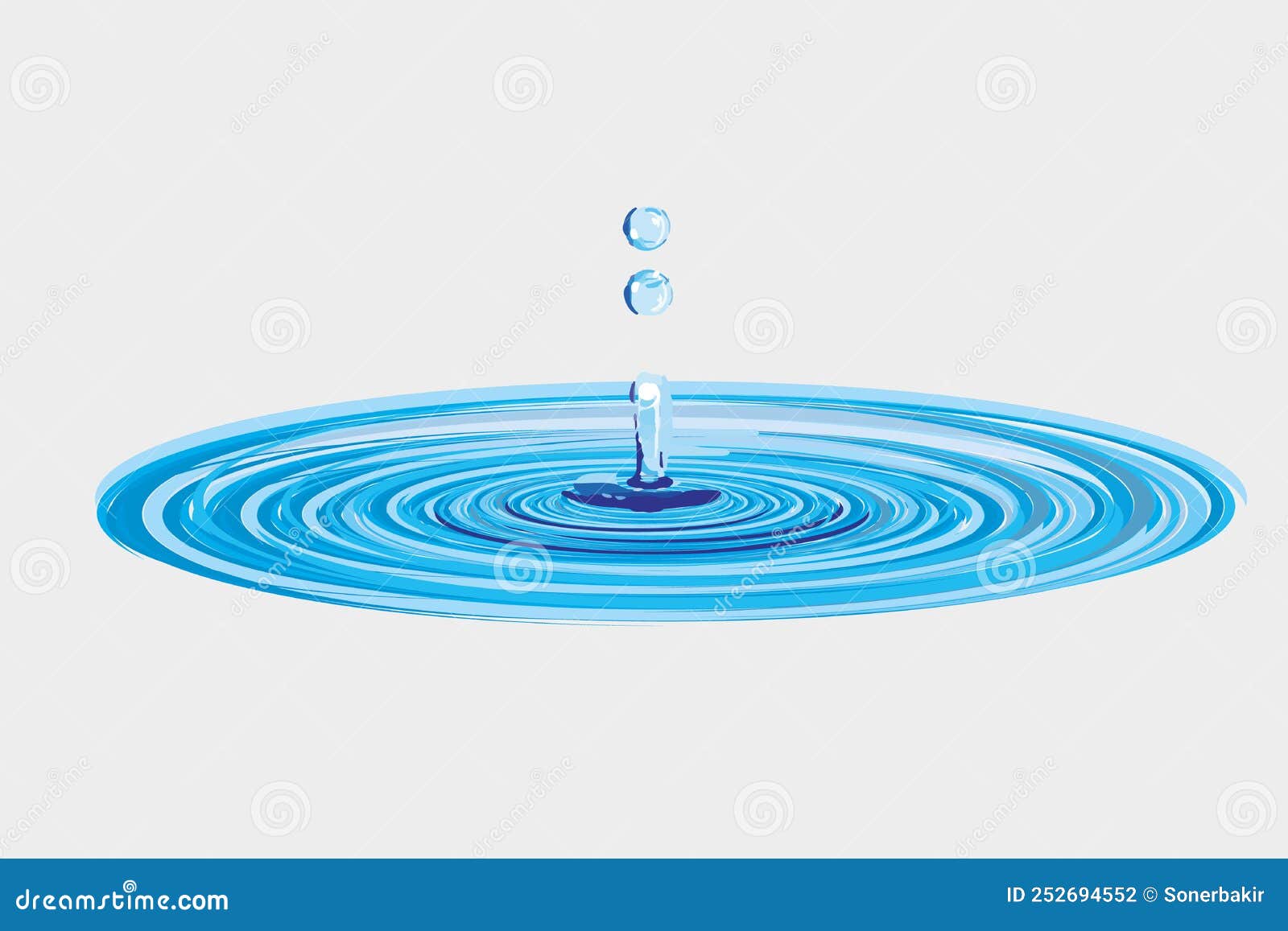 Water Drops Droping on Surface, Isolated on White Background. Stock ...