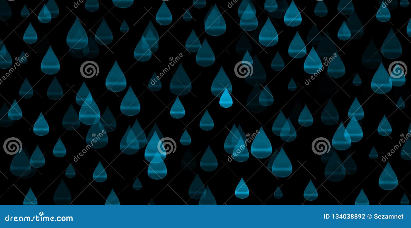 Drops Fall Into Colored Liquid Ball. Design. 3D Animation Of Falling ...