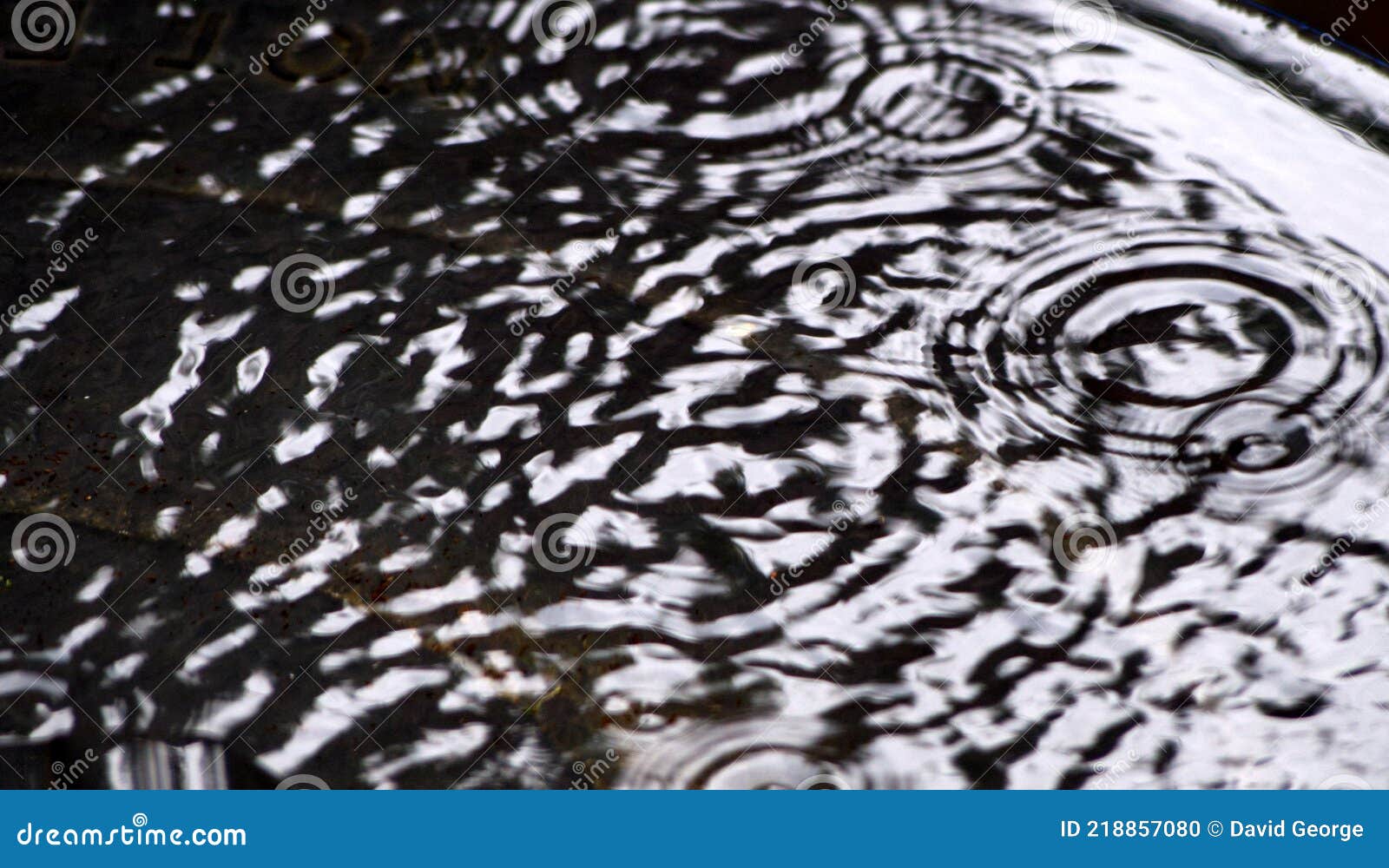 Water Drops Falling on a Large Puddle Stock Photo - Image of large ...
