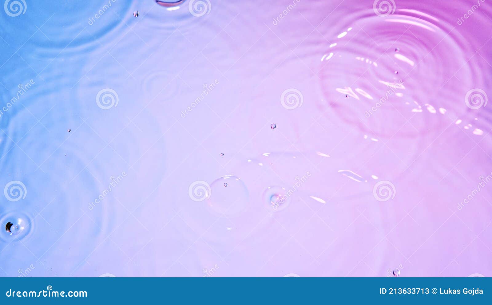Water Drops Falling on Neon Water Surface Stock Image - Image of clean ...