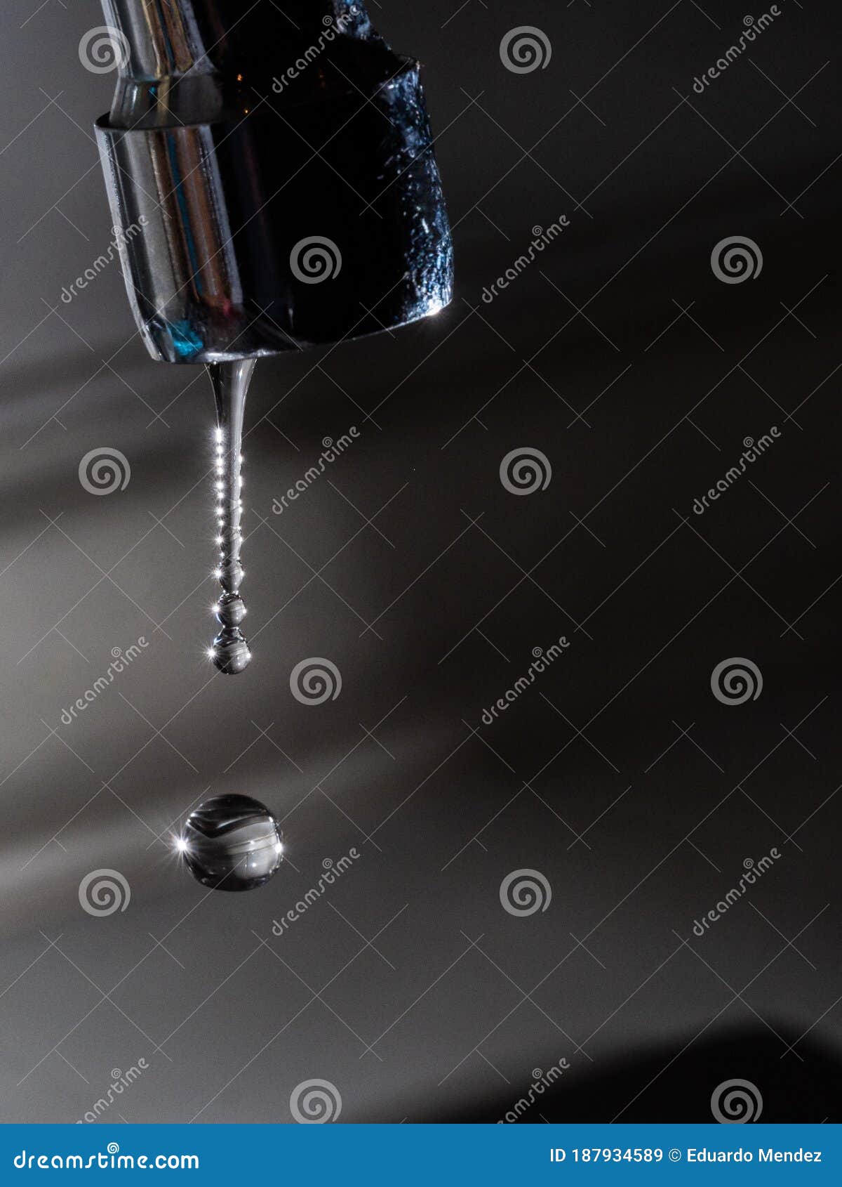 Water Drops Falling from a Tap Stock Image - Image of motion, fizz ...