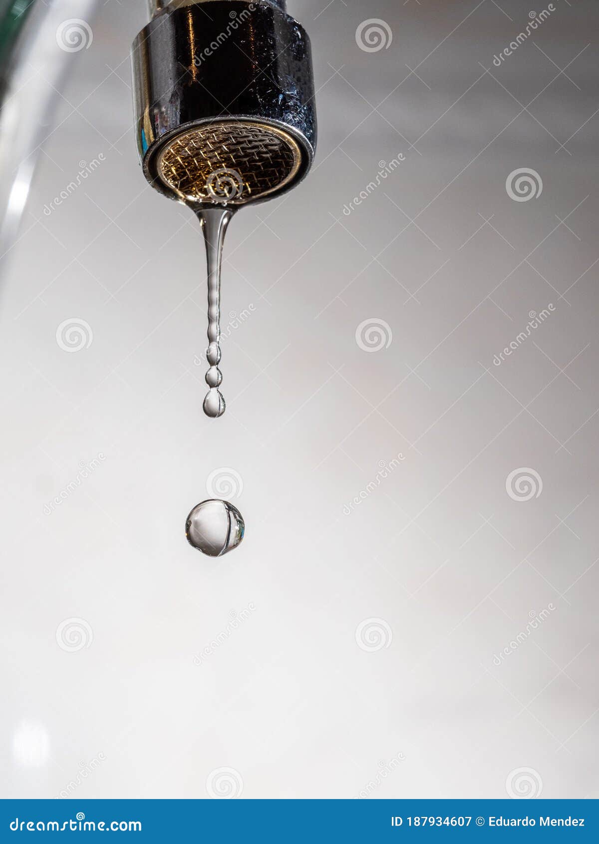 Water Drops Falling from a Tap Stock Image - Image of background, aqua ...