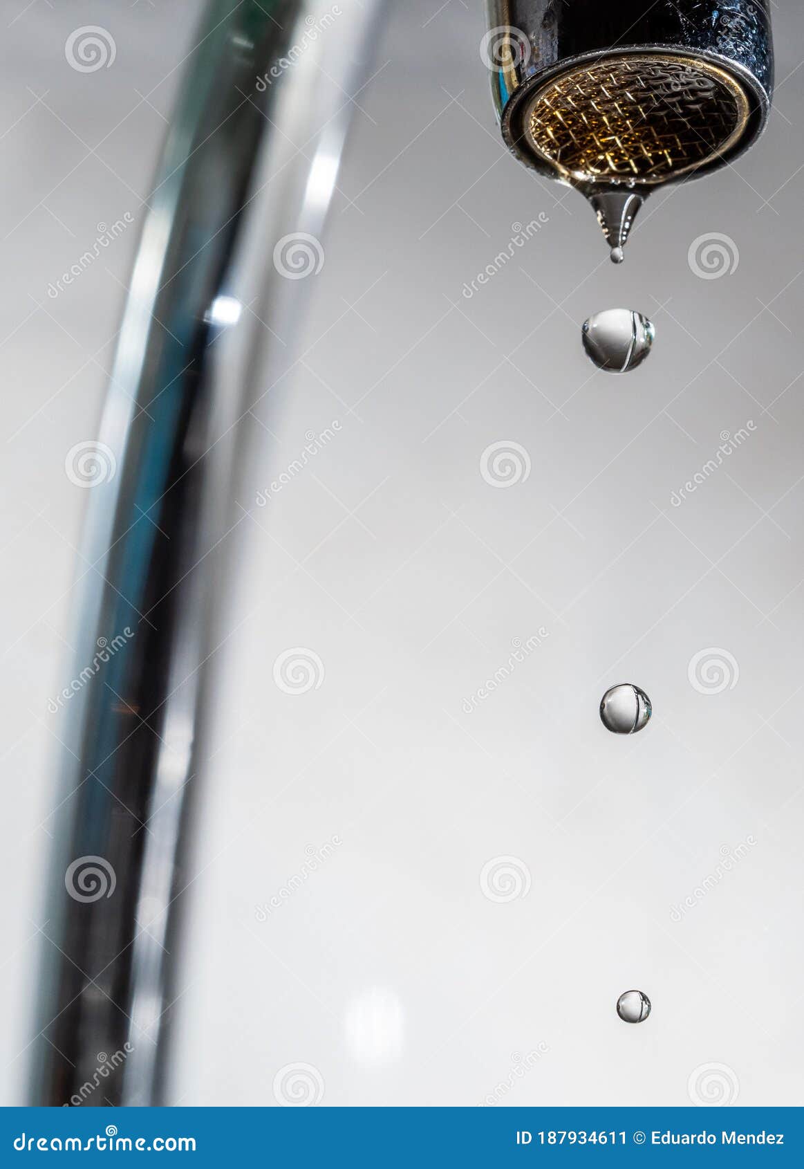 Water Drops Falling from a Tap Stock Image - Image of macro, bubble ...