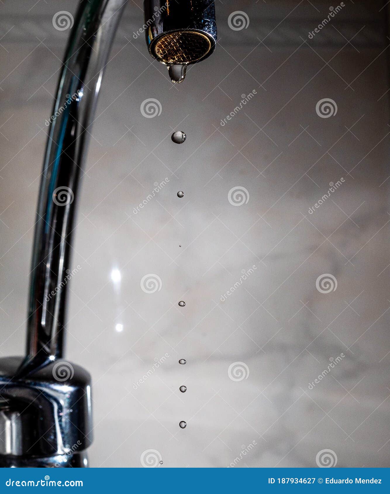 Water Drops Falling from a Tap Stock Image - Image of abstract, flowing ...