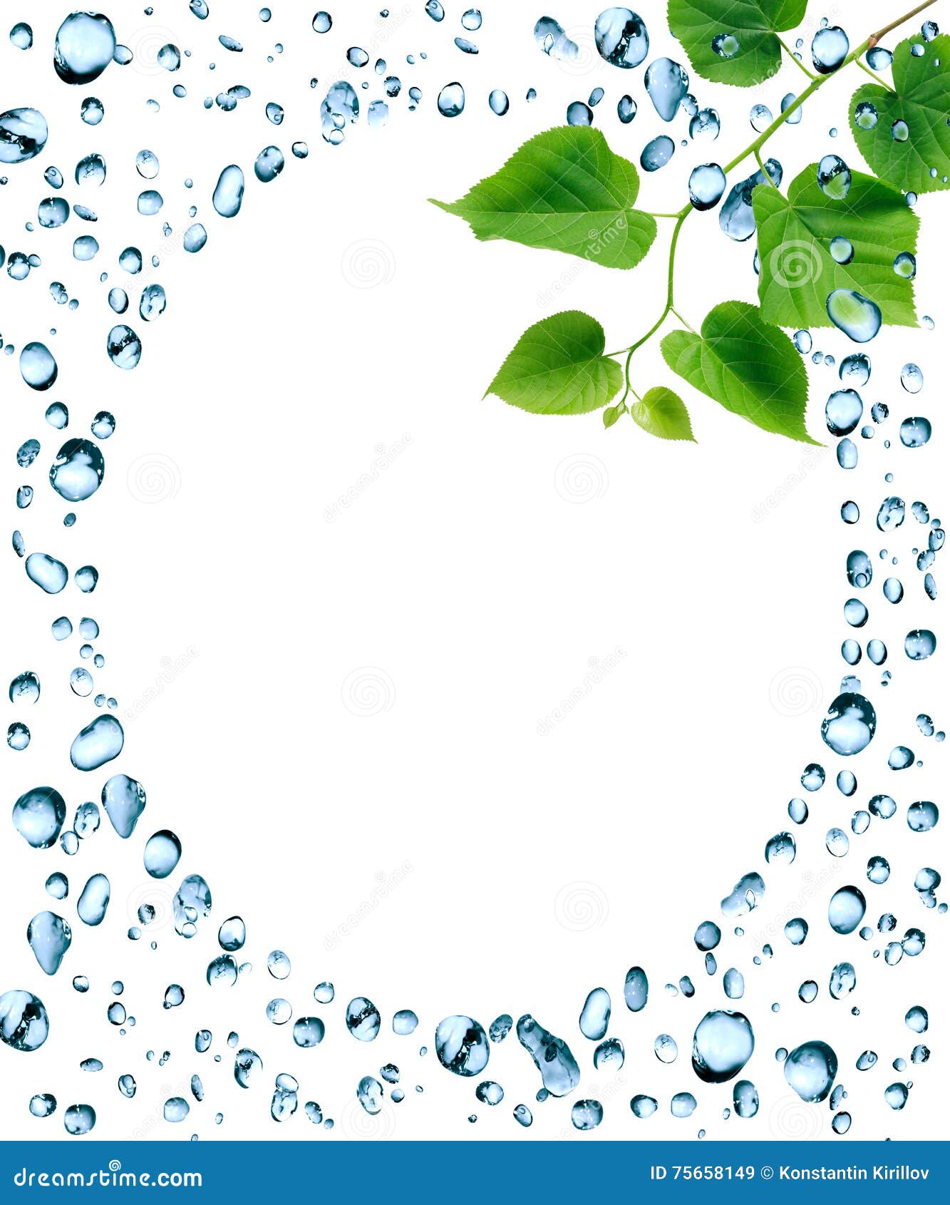 Water Drops Frame stock image. Image of aerated, plant - 75658149