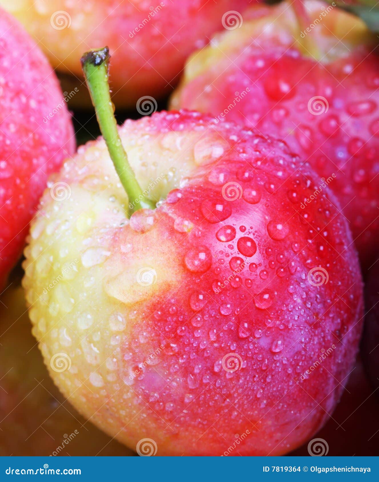 Water Drops on Fresh Apples Stock Photo - Image of moisture, appetizing ...
