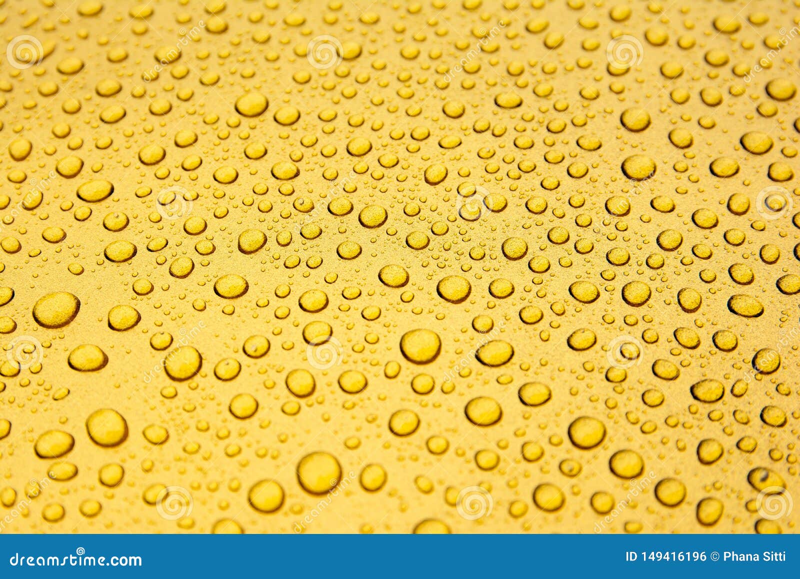 Water Drops On Gold Background. Water Droplet On Gold Texture Stock ...