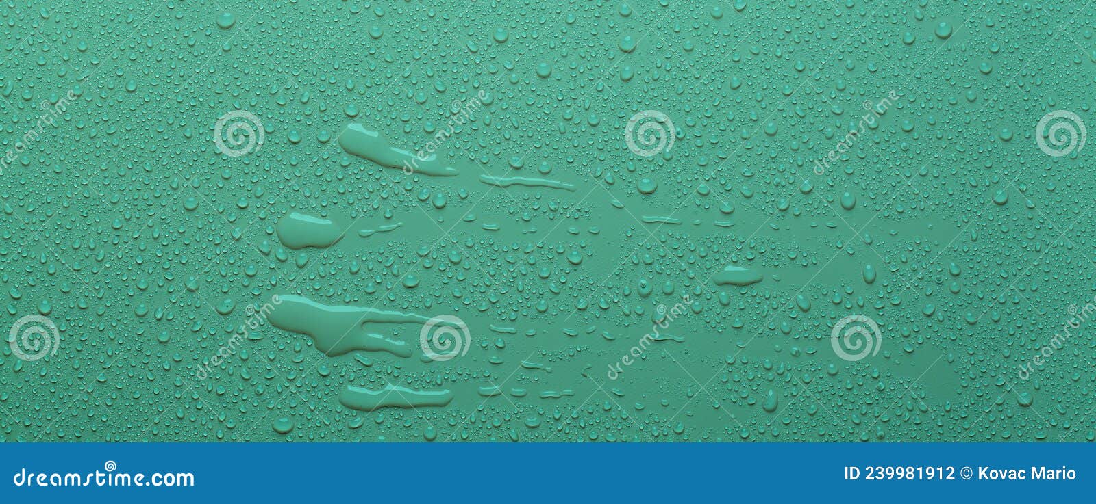 Water Drops on Green Color Plastic Surface Stock Photo - Image of ...