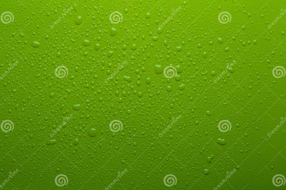 Water Drops on Green Color Plastic Surface Stock Image - Image of ...