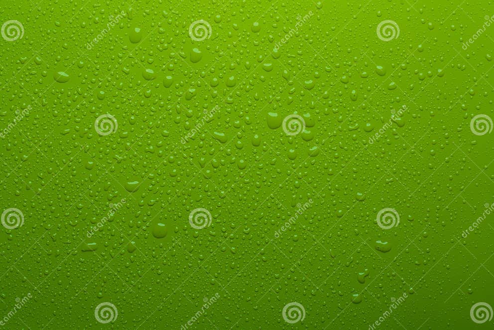 Water Drops on Green Color Plastic Surface Stock Image - Image of ...