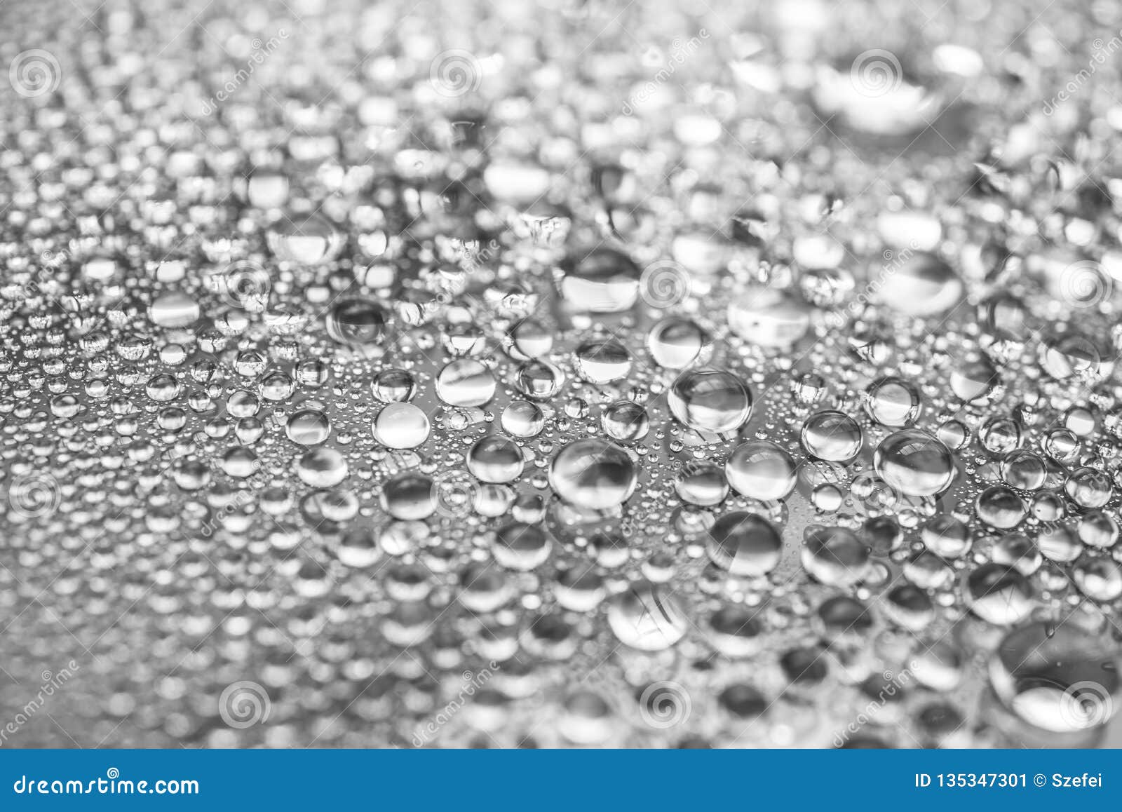 Water Drops on Grey Background Stock Image - Image of cold, effect ...