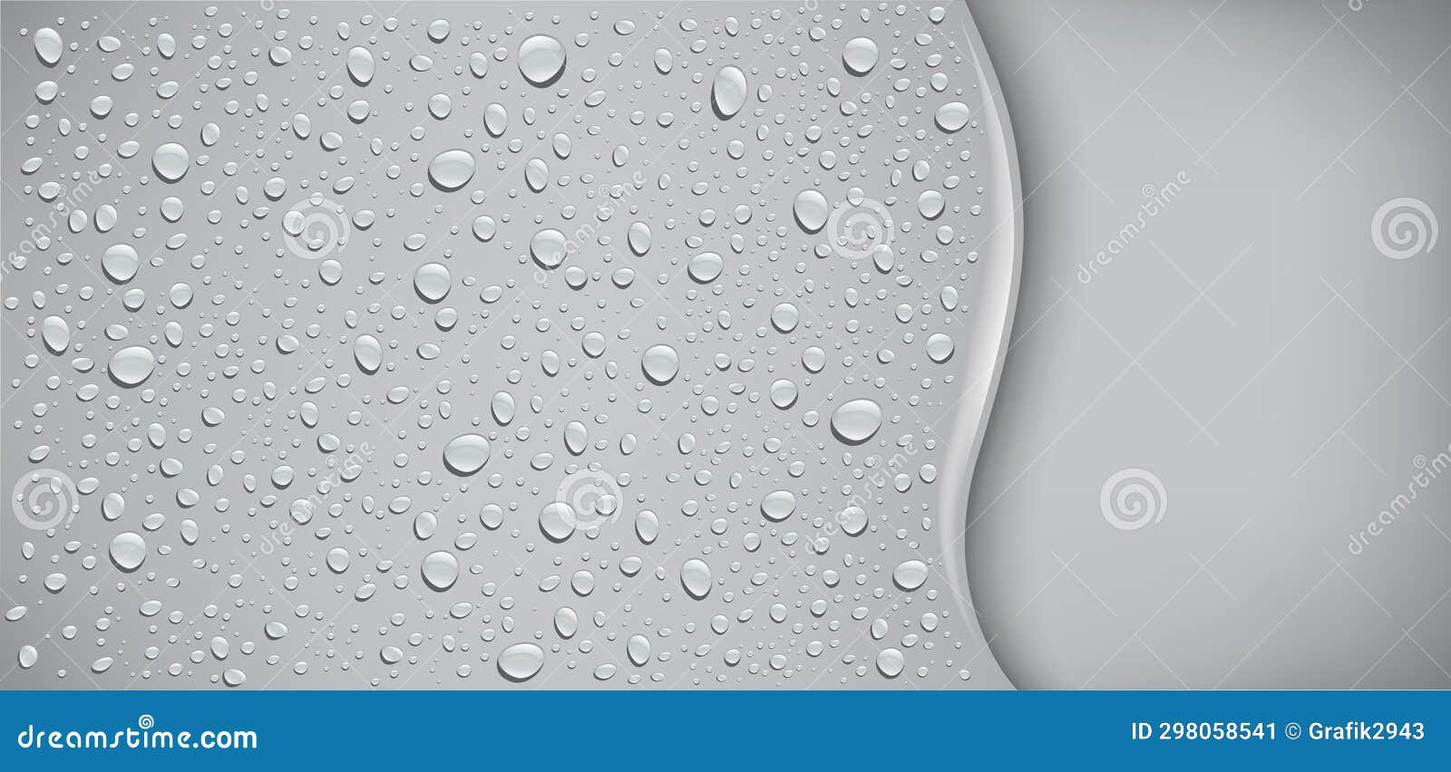 Water Drops on Grey Background Stock Illustration - Illustration of ...