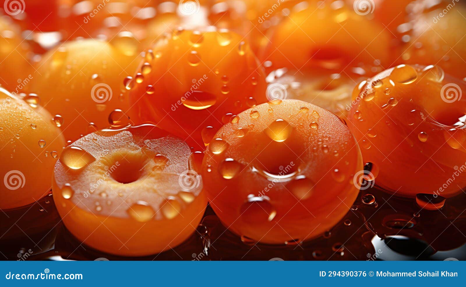 Water Drops on Group of Fresh Sliced Wet Apricat Fruit As Background ...
