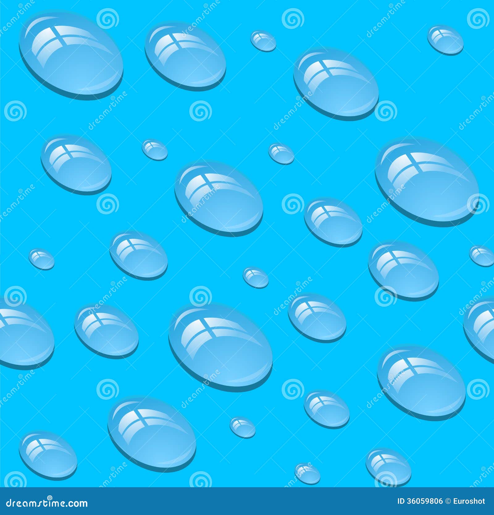 Water Drops with Highlights Vector Seamless Pattern. Stock Vector ...