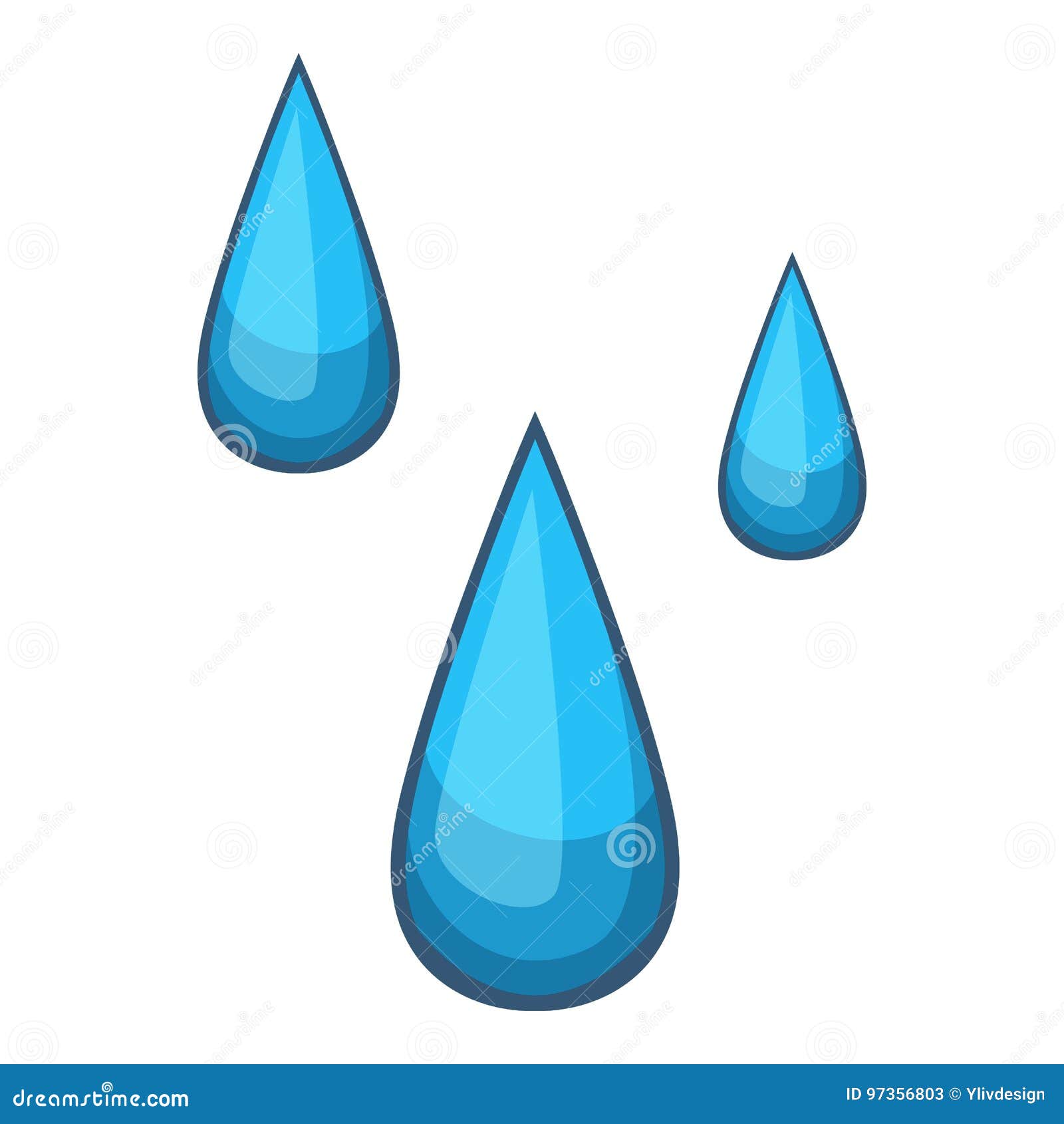 Water Drops Icon, Cartoon Style Stock Vector - Illustration of bright ...