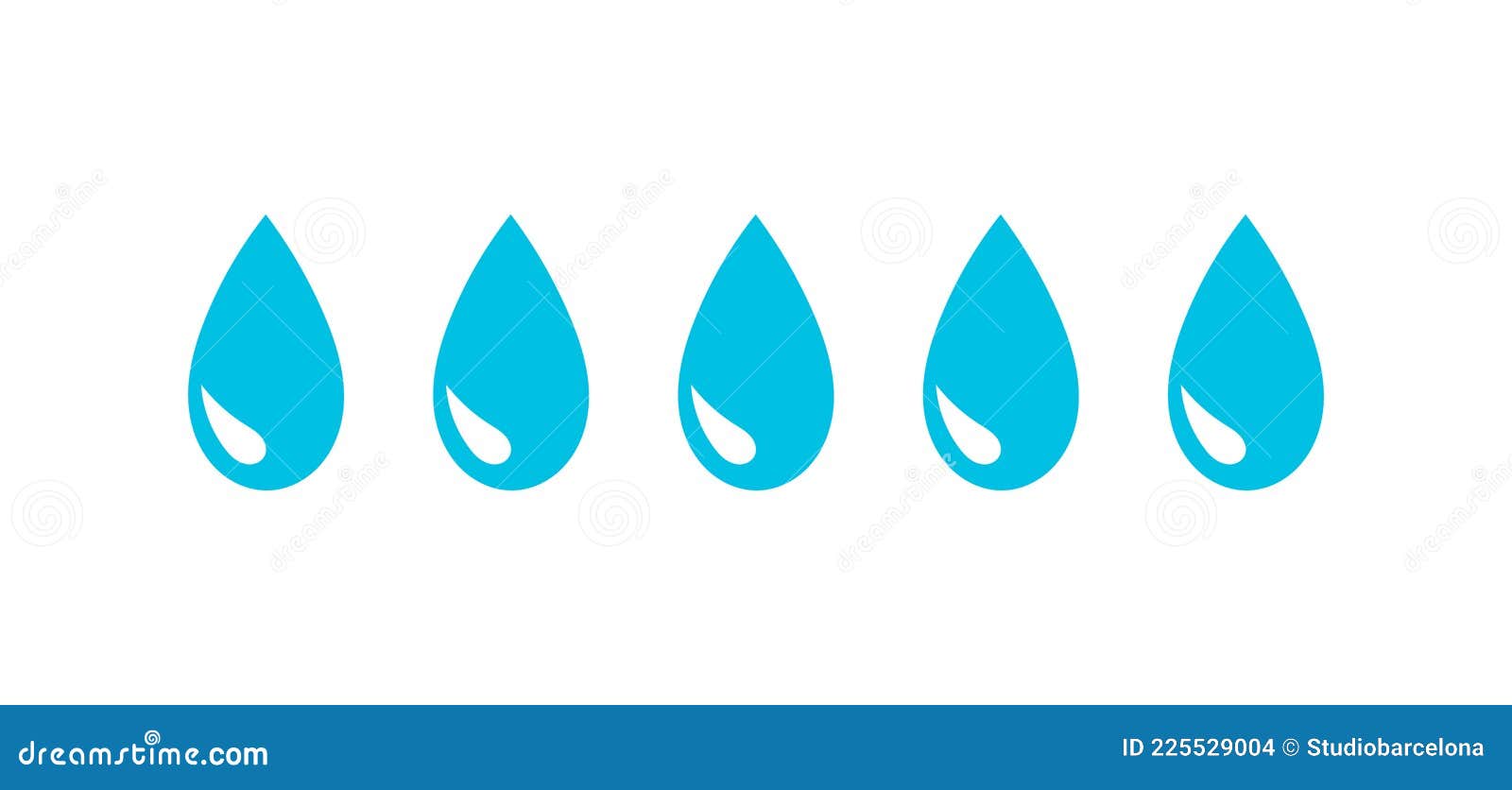 Water Drops Icons. Wetness or Moisture Scale Symbol Stock Vector ...