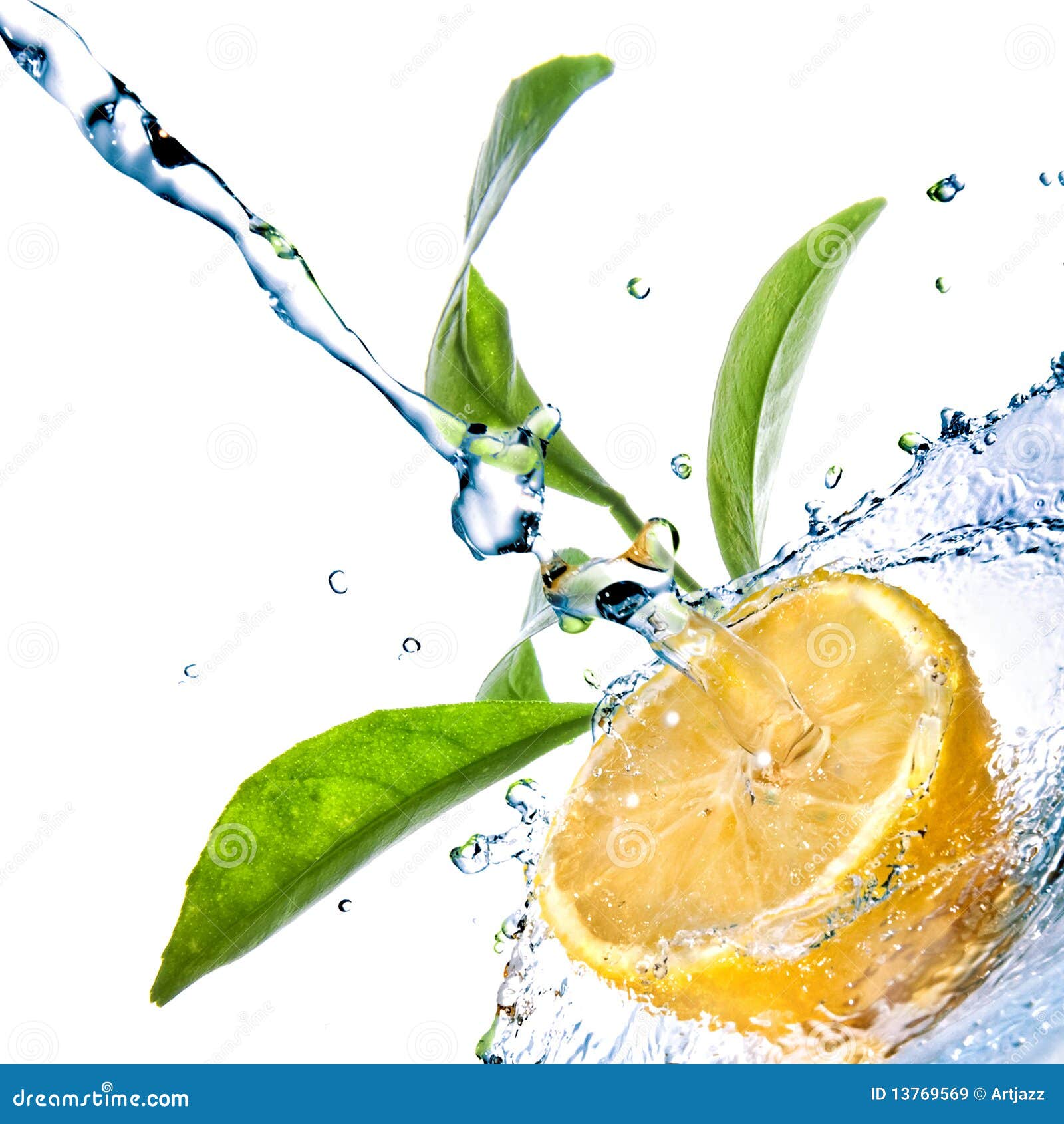 Water Drops on Lemon with Green Leaves Stock Image - Image of food ...