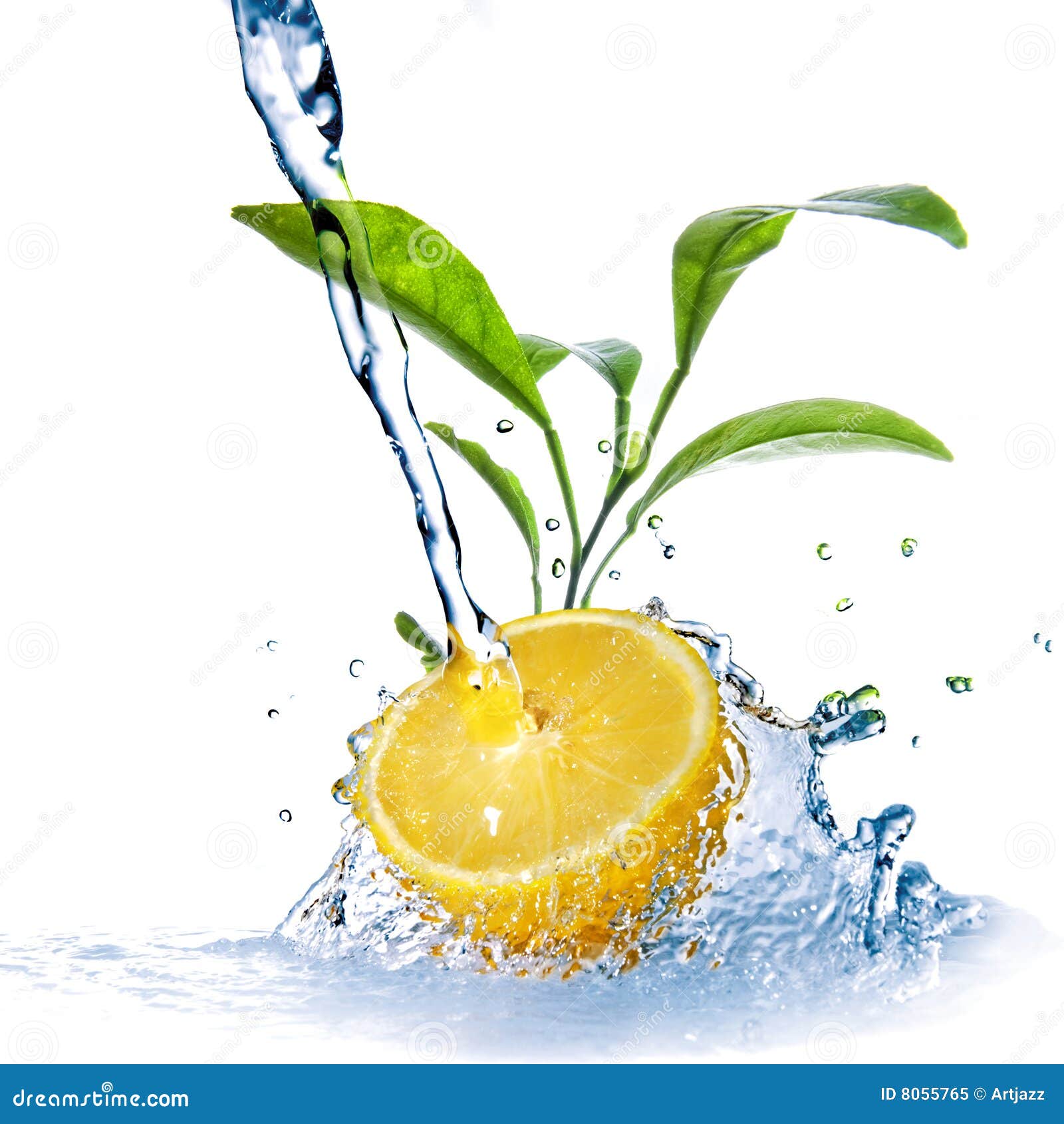 Water Drops on Lemon with Green Leaves Stock Image - Image of leaf ...