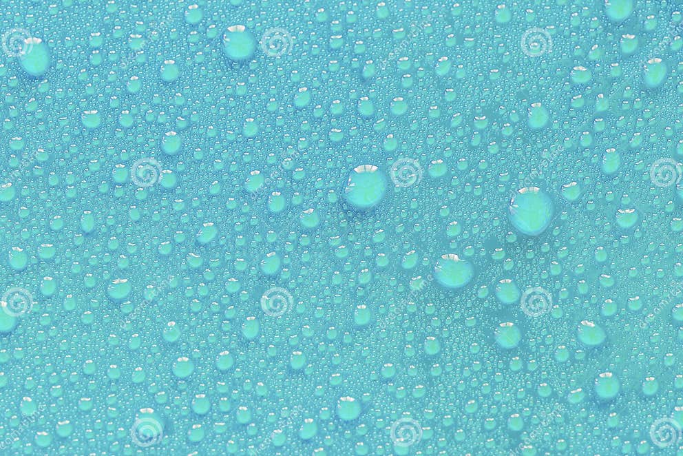 Water Drops on a Light Blue Stock Photo - Image of blue, rain: 79929678