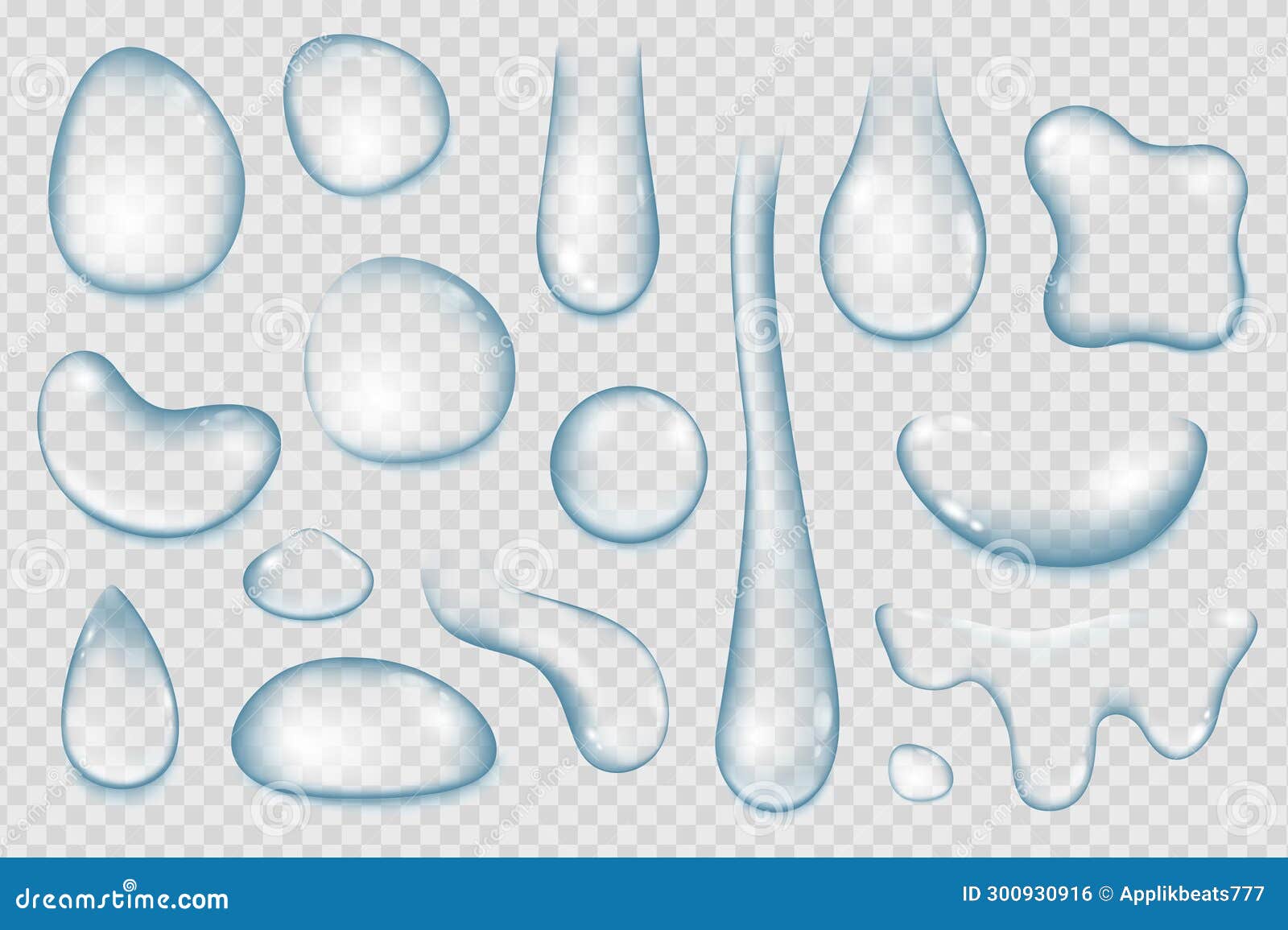 Water Drops Mega Set in 3d Realistic Design. Bundle Elements of ...