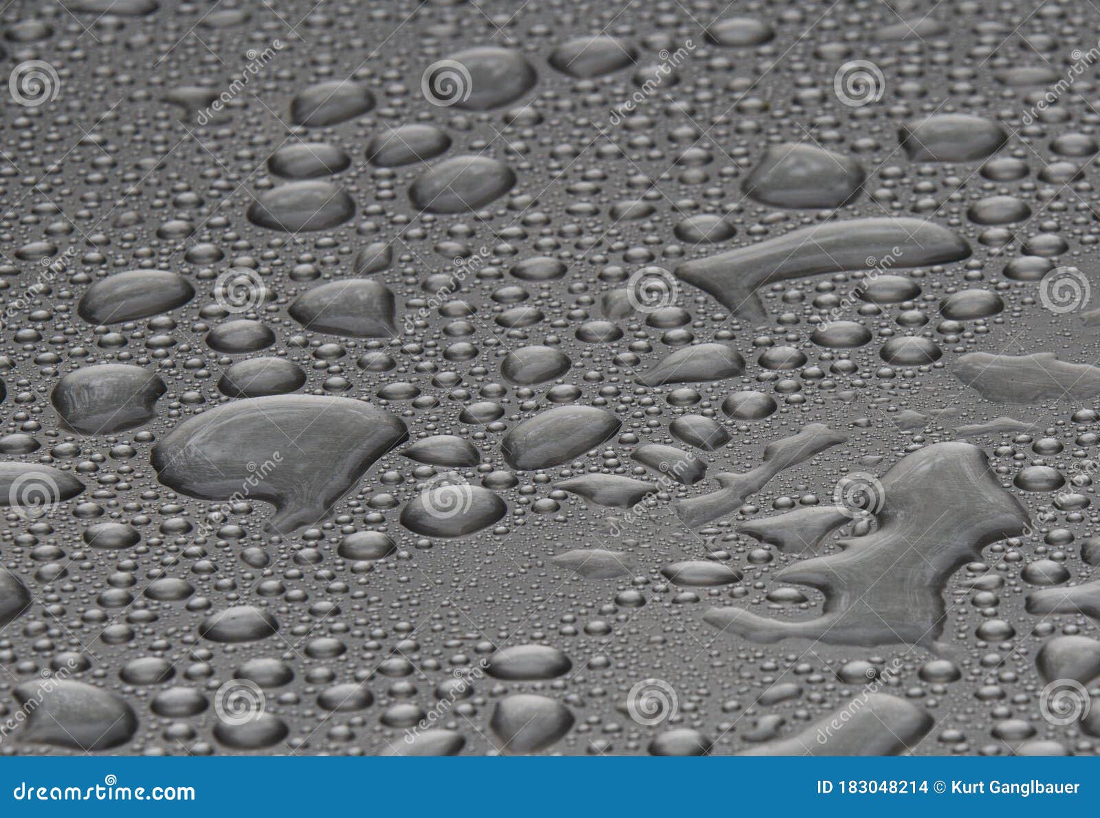Water Drops on a Metal Plate Stock Photo - Image of liquid, heavy ...