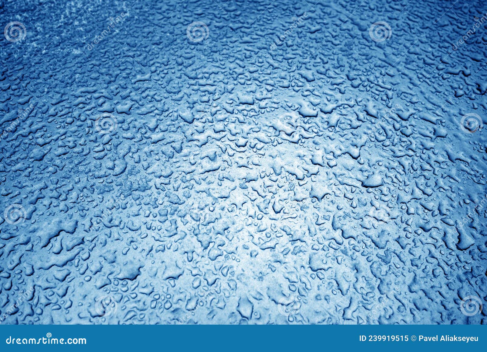 Water Drops on Metal Surface in Navy Blue Tone Stock Image - Image of ...