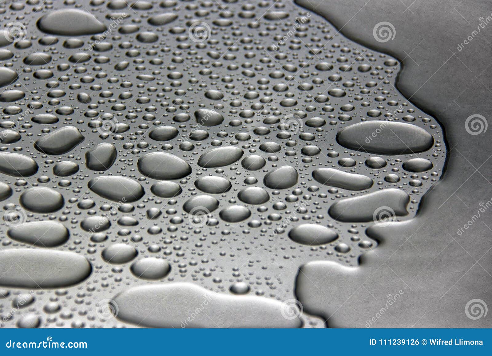 Water Drops on Metal Surface Stock Photo - Image of crystalline ...