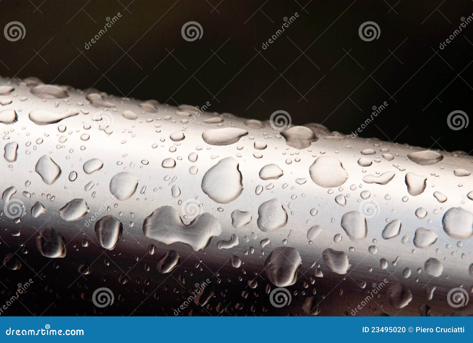 Water drops on metal tube stock photo. Image of close - 23495020