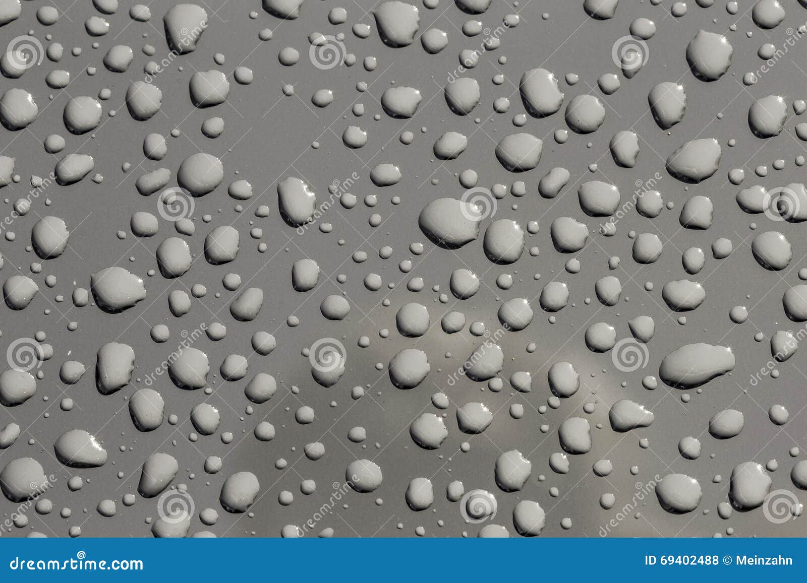 Water Drops on a Metallic Surface Stock Photo - Image of liquid, water ...