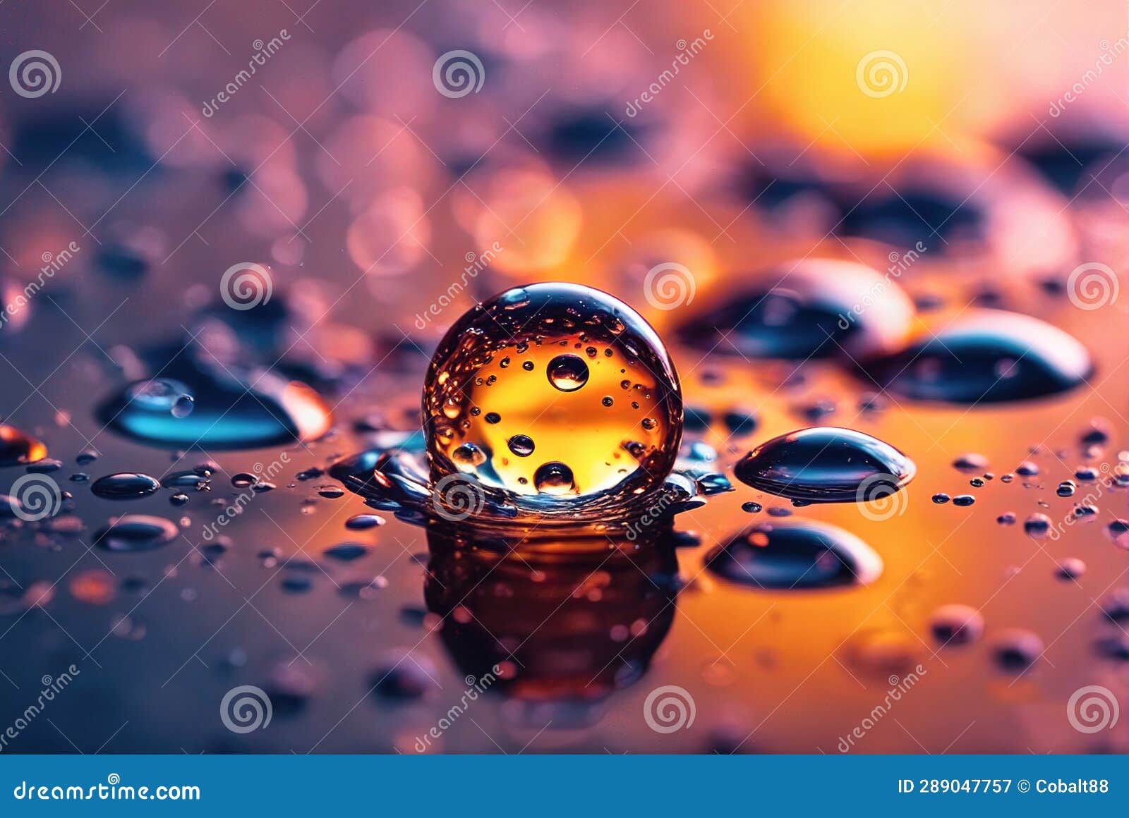 Water Drops Multicolor Abstract Background, Many Water Bubbles ...