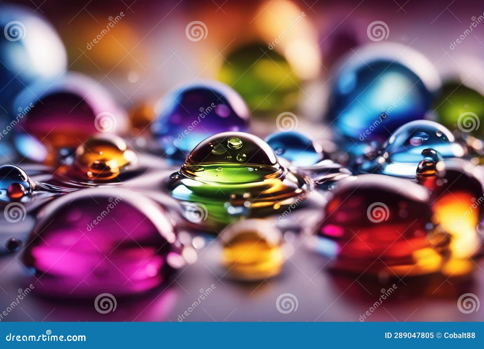 Water Drops Multicolor Abstract Background, Many Water Bubbles ...