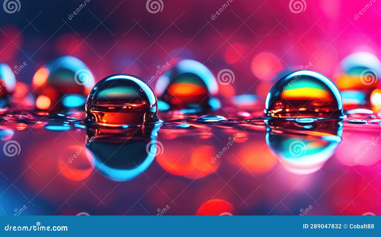 Water Drops Multicolor Abstract Background, Many Water Bubbles ...