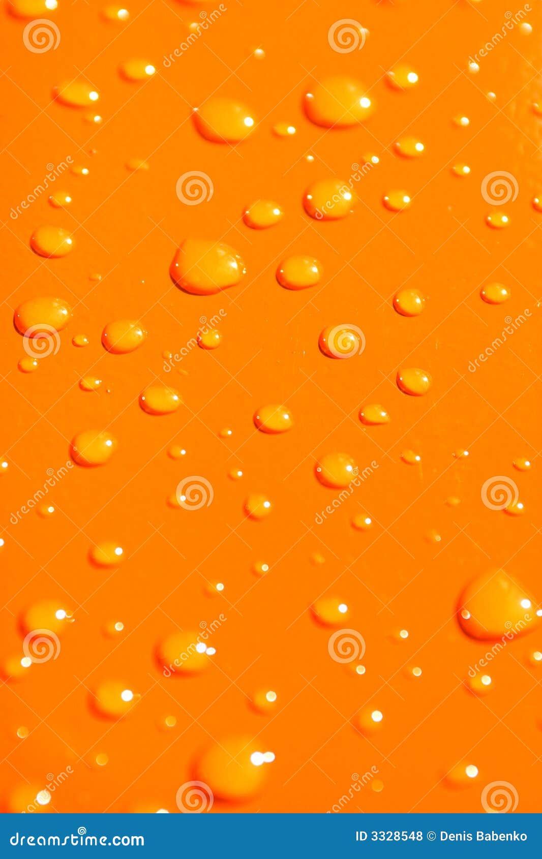 Water Drops on Orange Metal Ba Stock Illustration - Illustration of ...