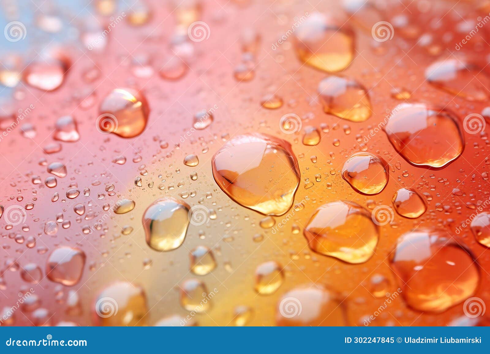 Water Drops on Orange Surface Surface. Generated by Artificial ...