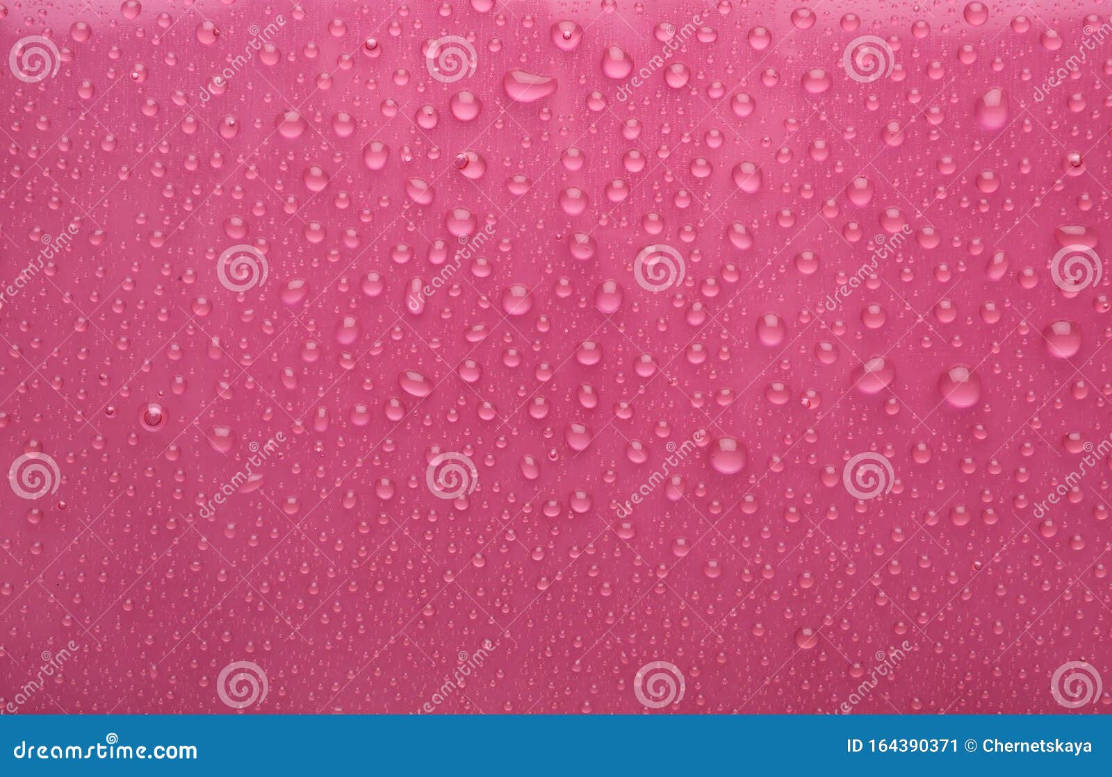 Water Drops on Pink Background, Top View Stock Image - Image of bubble ...
