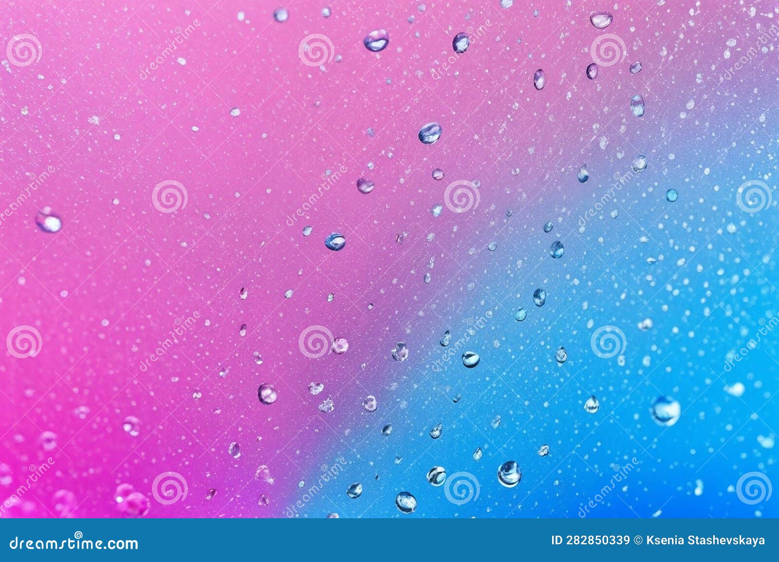 Water Drops on Pink and Blue Background. Abstract Background with Water ...