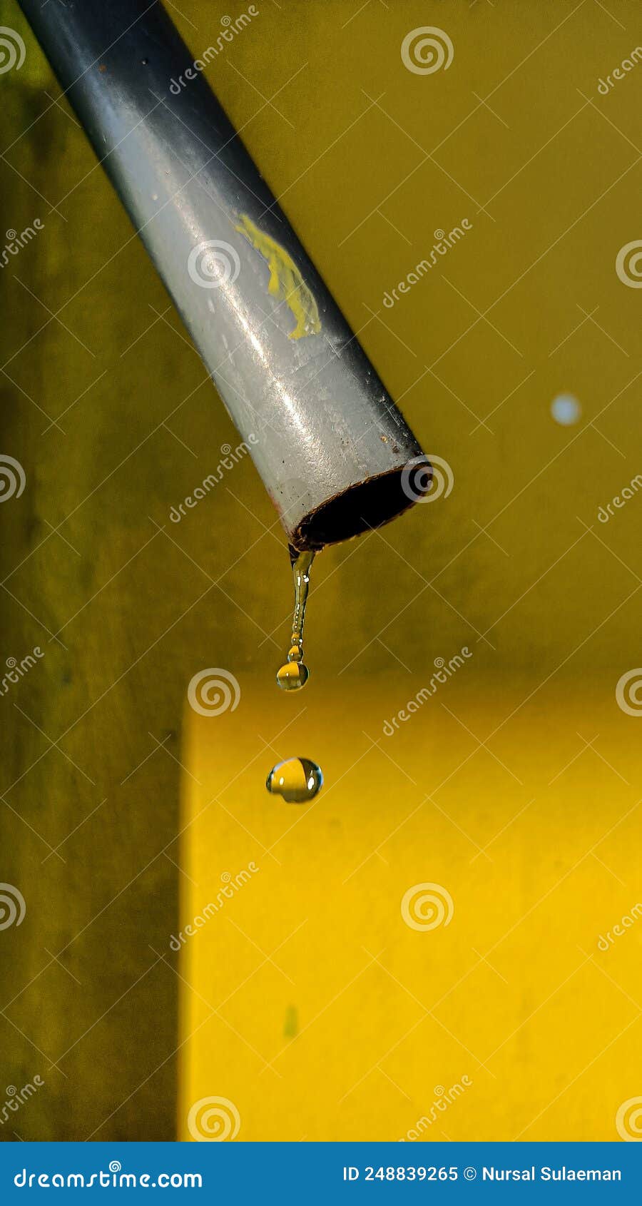 Water drops on the pipe stock image. Image of clear - 248839265