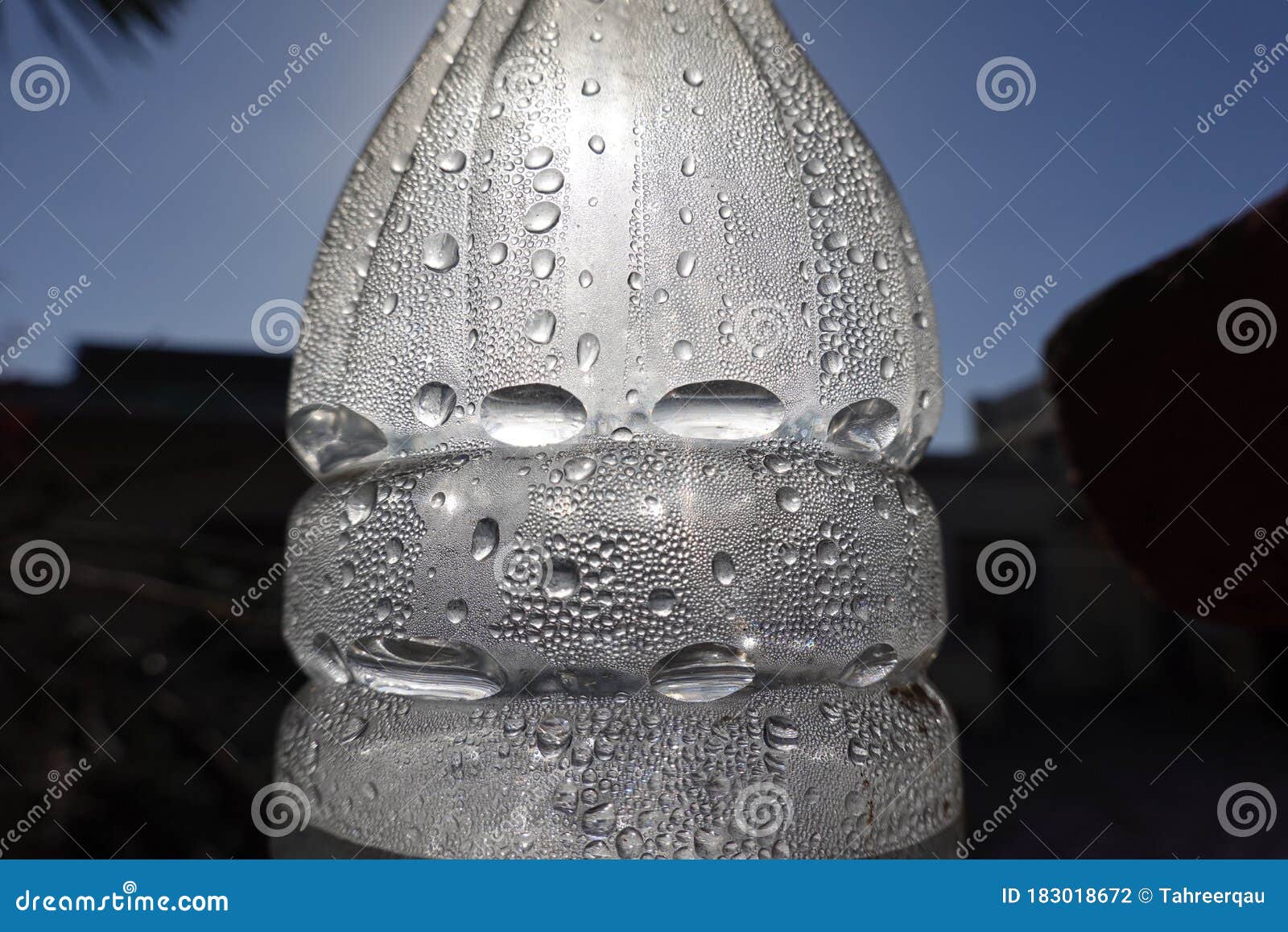 Water Drops in a Plastic Bottle Stock Photo - Image of light ...