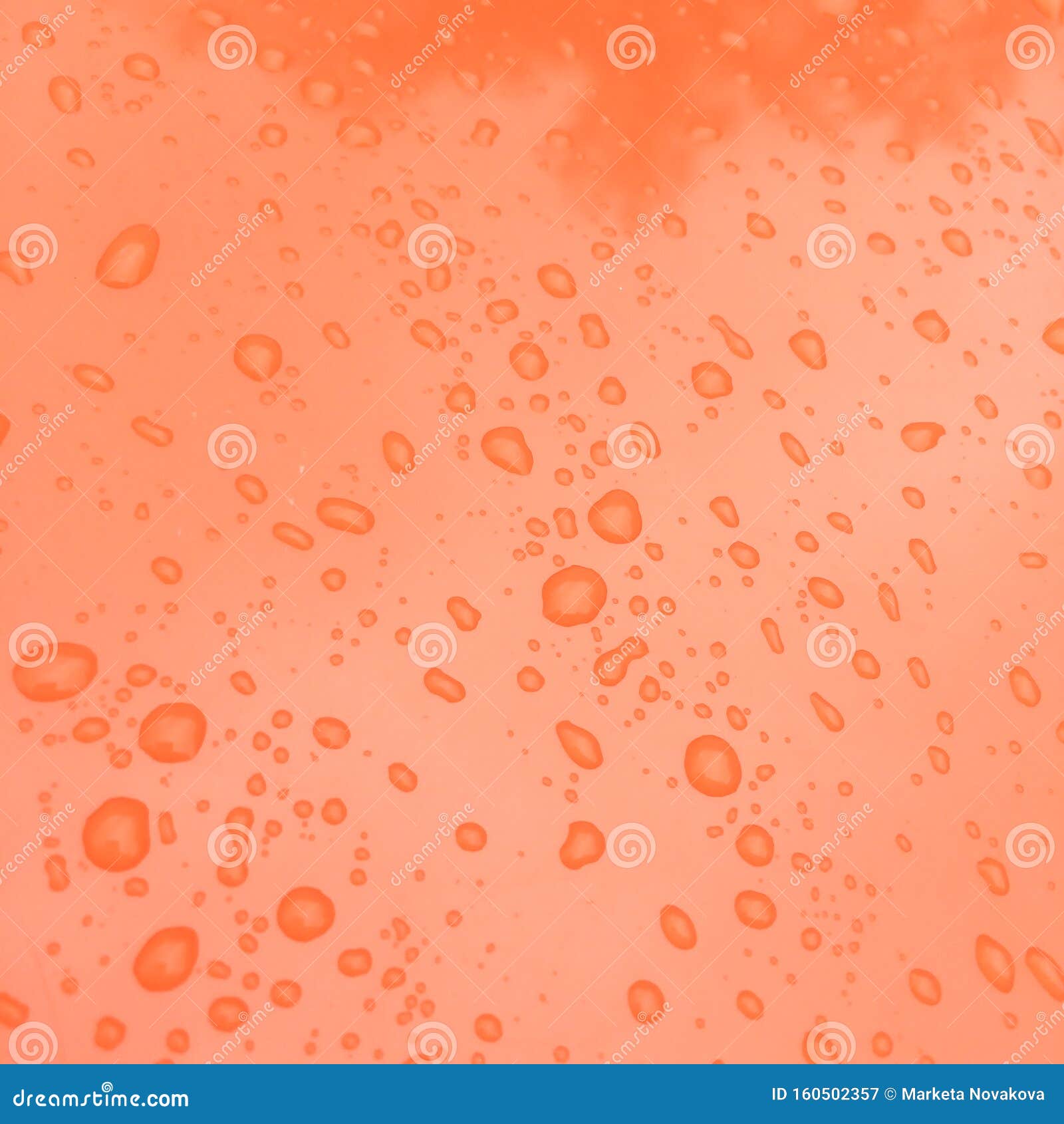 Water Drops after Rain on Orange Background Stock Image - Image of wash ...